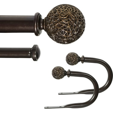 Decopolitan 1" Antique Bronze Urn Double Curtain Rod, Bronze - Walmart.com