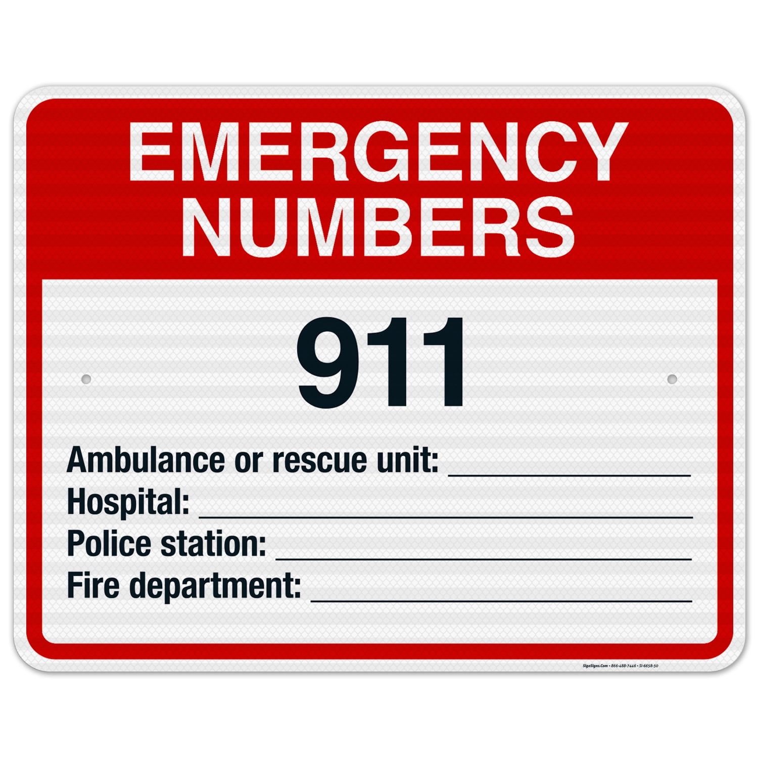 Emergency Numbers Sign, Pool Sign, - Walmart.com