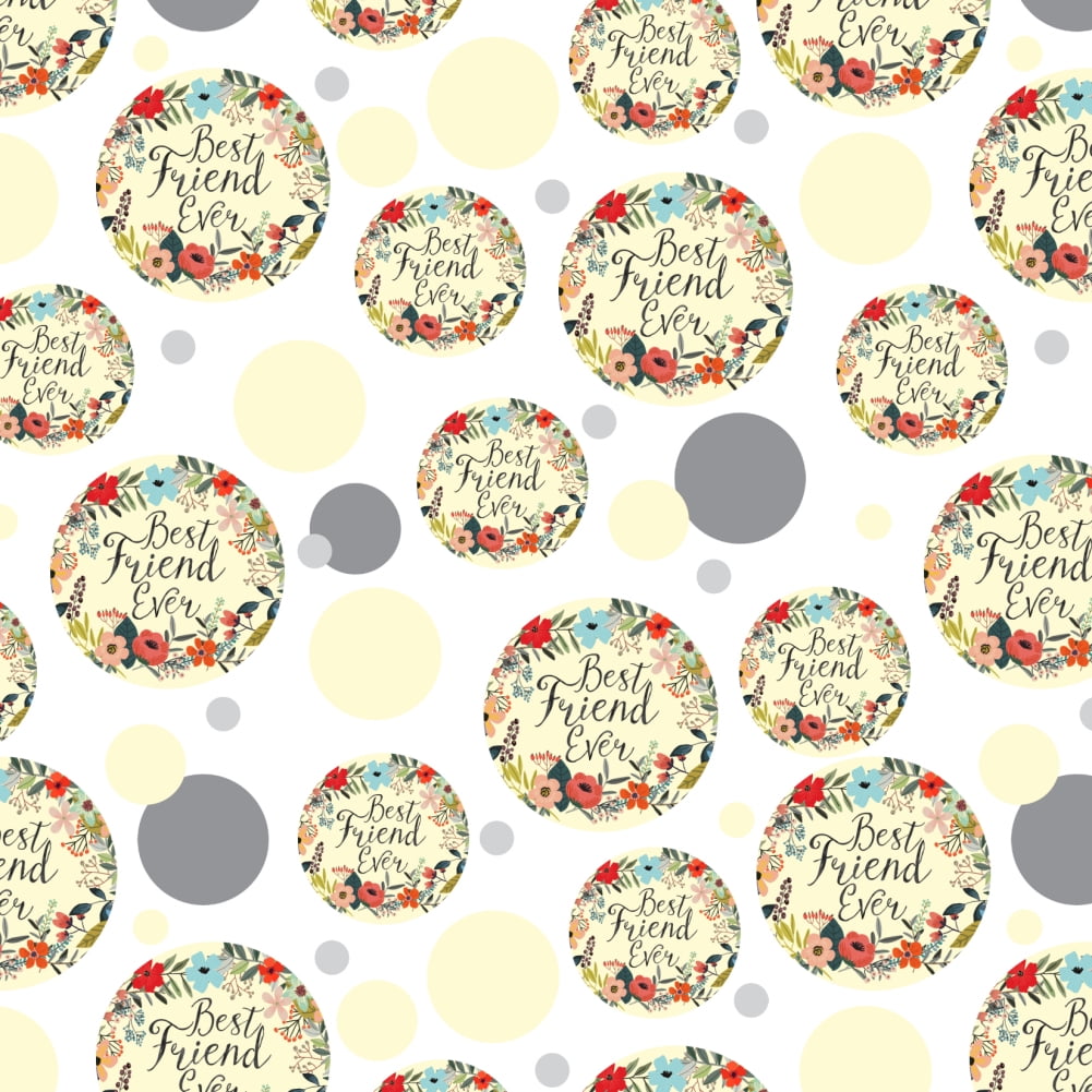 Best Friend Ever Floral Premium Gift Wrap Wrapping Paper Roll - Walmart.com