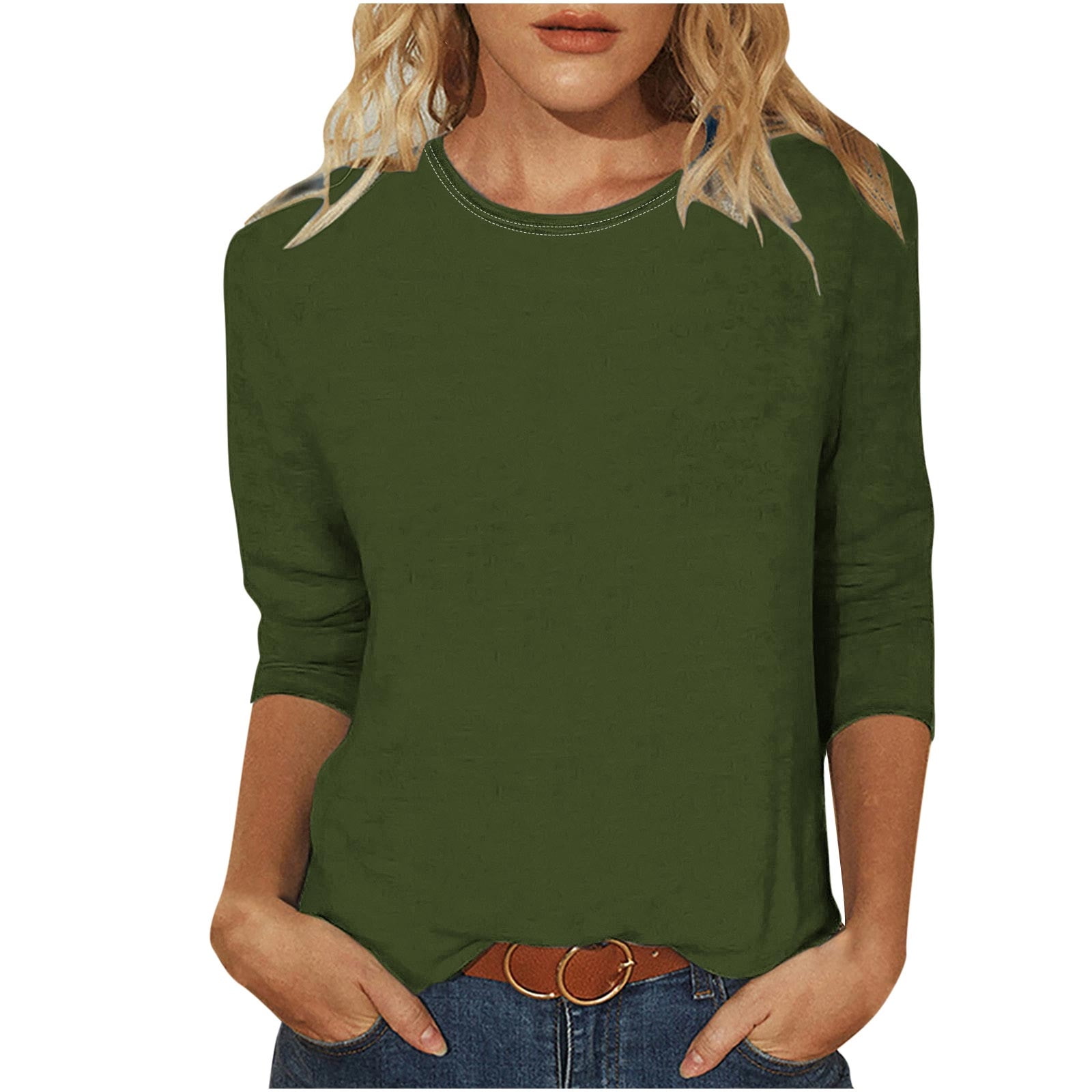Click here for Timegard Womens Summer Tops Crewneck 3/4 Sleeve So... prices