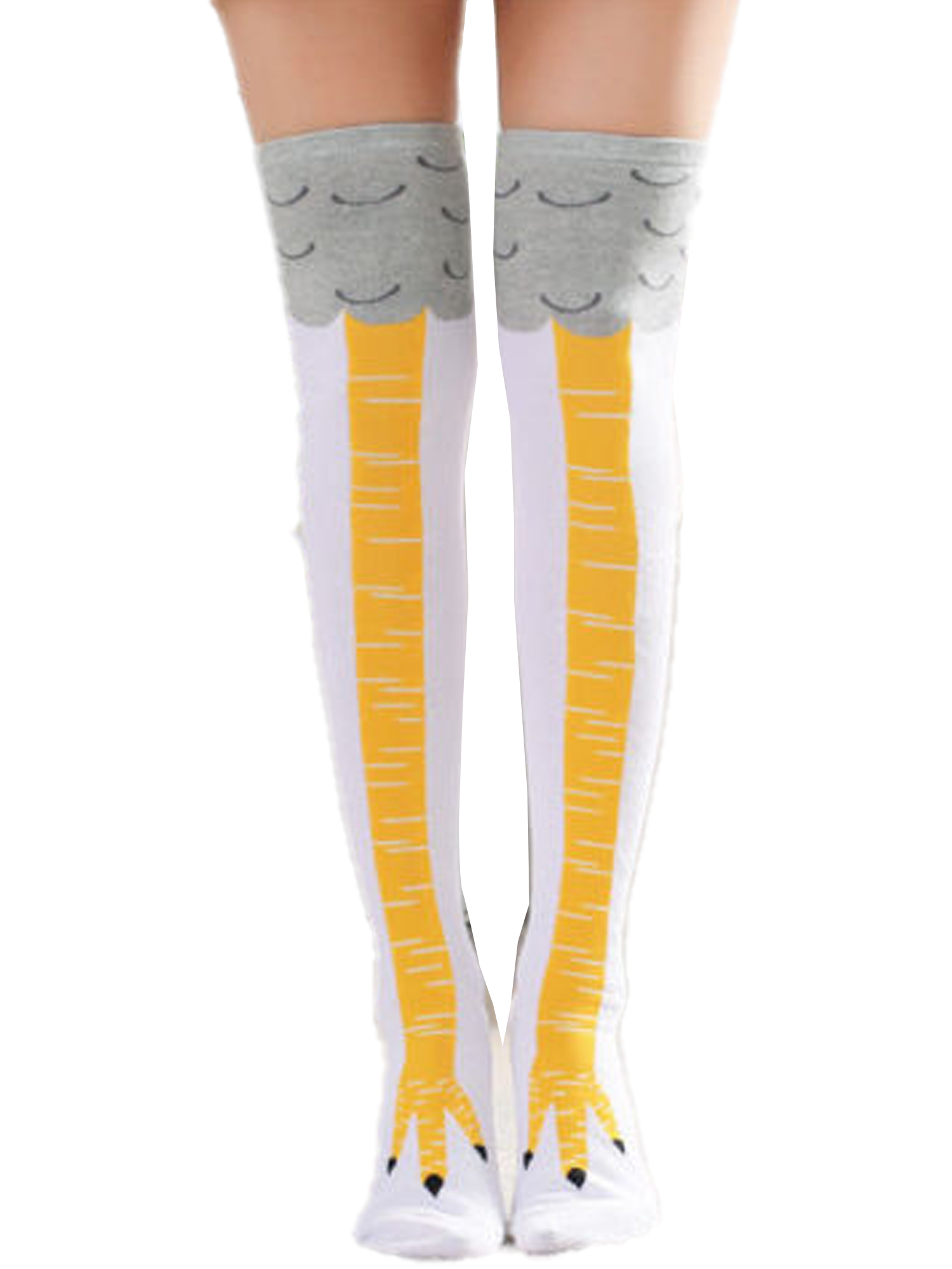 CenturyX 3D Funny Chicken Autumn Women's Socks Thigh High Sock 3D ...