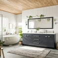 Eviva Lugano 84" Gray Modern Bathroom Vanity with White Integrated ...