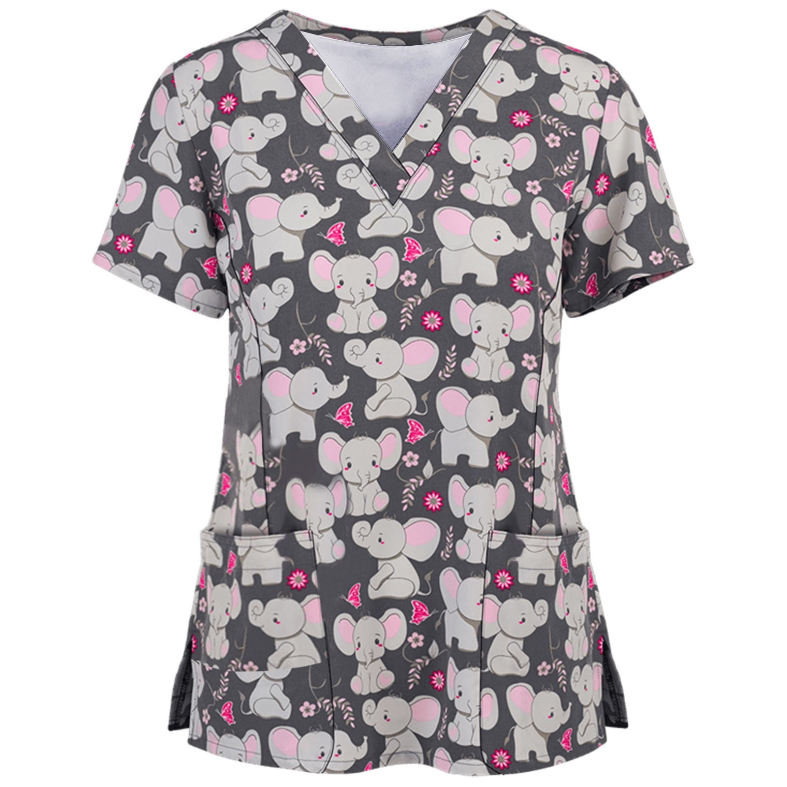 Click here for Rkstn Womens V-Neck Short Sleeve Printed Scrub Top... prices