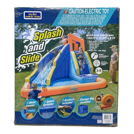 My 1st Water Slide Inflatable Splash & Slide Pool 11.5ft x 10.5ft x 8ft