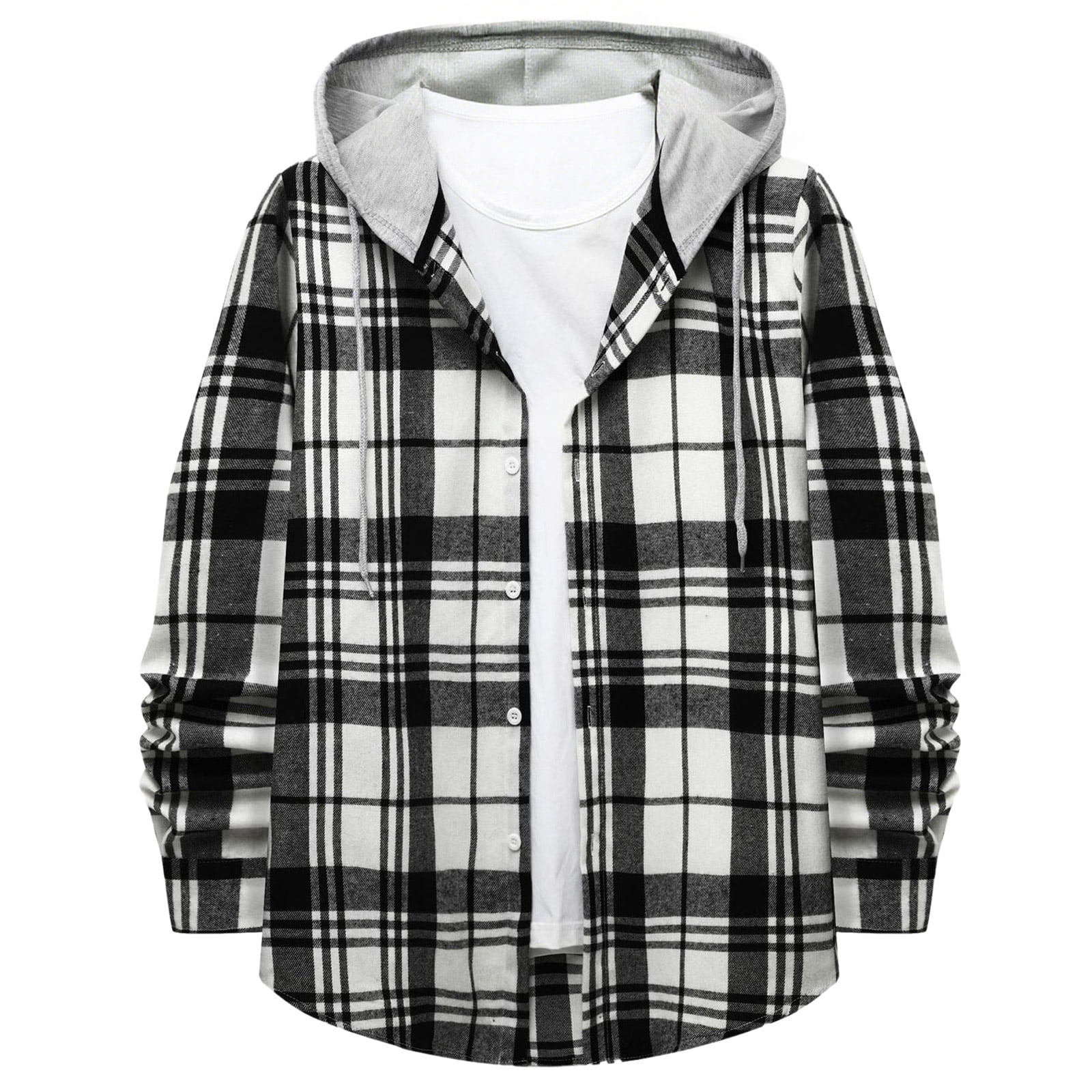 Click here for Ccpelsie Mens Flannel Shirt Plaid Hoodie Fall Casu... prices