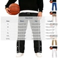 BiZtdJrK Men's Tear Away Basketball Pants Split Snap Button Athletic ...