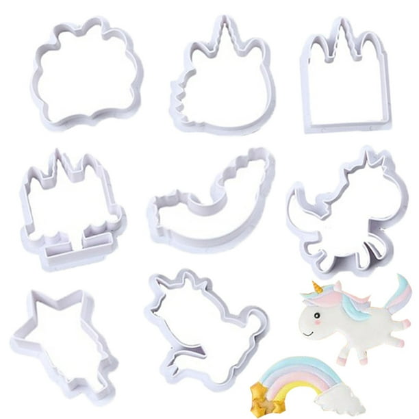 SHAR 8pcs Unicorn Icing Cookie Molds Flipping Cake Cookie Decorating ...