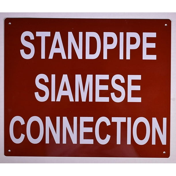 Standpipe Siamese Connection Sign (RED,Reflective !!! Aluminum, 10X12 ...