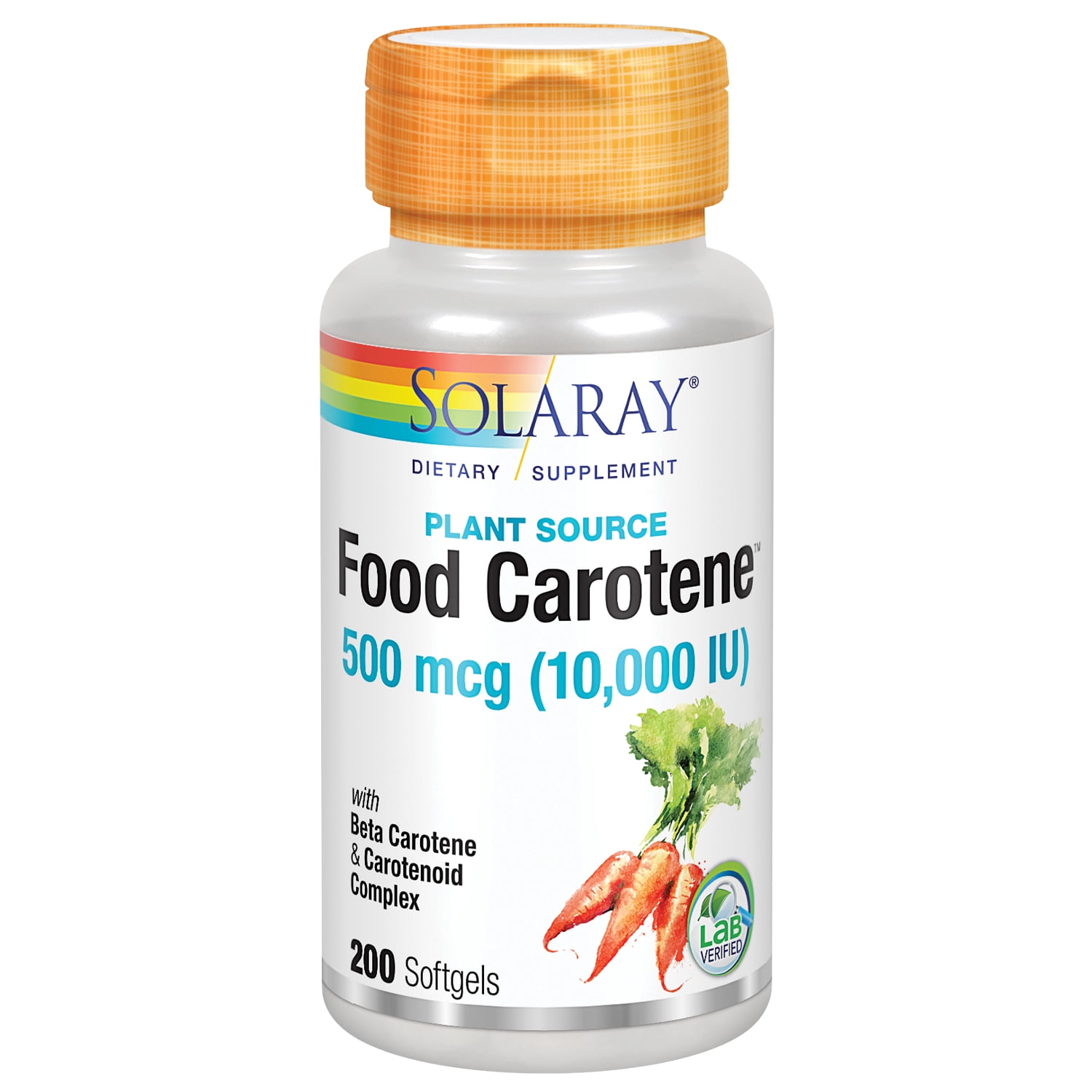 Solaray Food Carotene, Vitamin A 10000 IU | Healthy Skin, Eyes ...