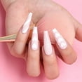 Btartbox Long Fake Clear Acrylic Coffin Shaped Ballerina Tips Full