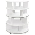 Montauk 16 Pair Organizer, Revolving White Wood Shoe Storage Rack with ...