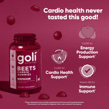Goli Nutrition Beets Cardio Vegan Vitamin Gummies, 60 Count - Walmart.com