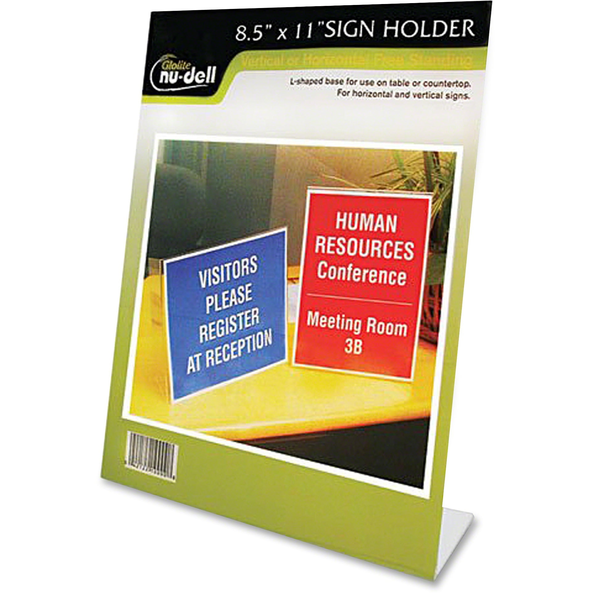 Clear Plastic Sign Holder, Stand-Up, Slanted, 8 1/2 X 11 | Bundle of 5 ...