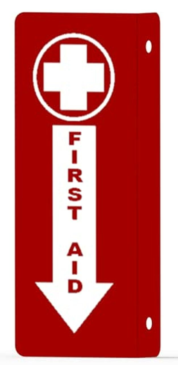 First AID Arrow Down Projection Sign-First AID Hallway Sign (RED ...