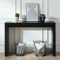 dokea Modern Black Console Table - 47" Ribbed Design Entryway Table ...