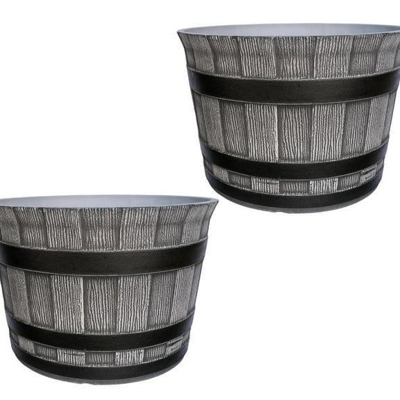 2pc 10" Whiskey Barrel Planters - Walmart.com