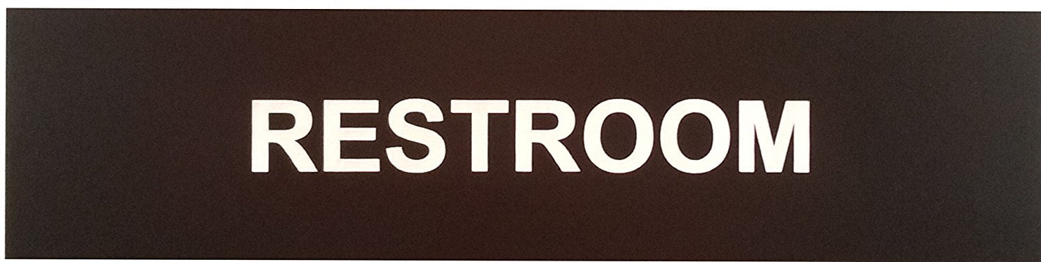 Engraved RESTROOM office sign-White - Walmart.com