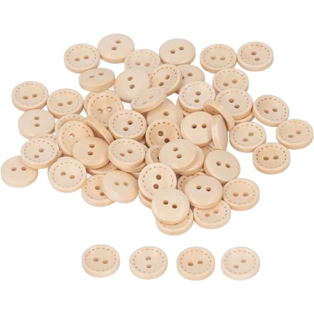 Decorative Wooden Buttons, 100pcs DIY Production Retro Fashion Style ...