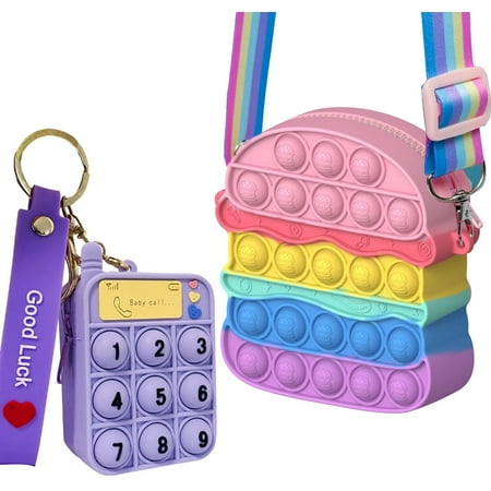 Pop Purse Shoulder Bag Fidget Toys Push Its Popper Sensory Fidgets ...