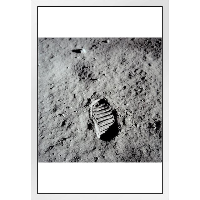 First Footprint On The Moon Neil Armstrong Photo Photograph White Wood ...