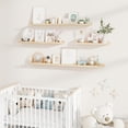 Picture Ledge Shelf, Pine Wood Floating Shelves Set of 2, 48 inch ...