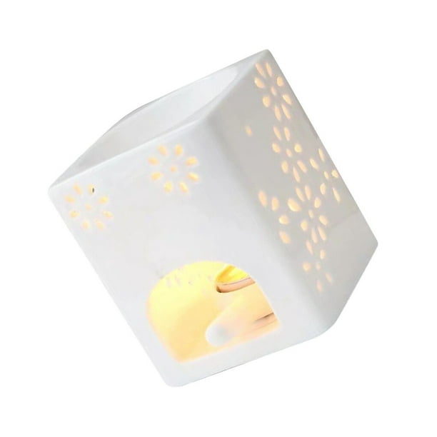 White Ceramic Tealight Holder Essential Oil Burner Aromatherapy ...