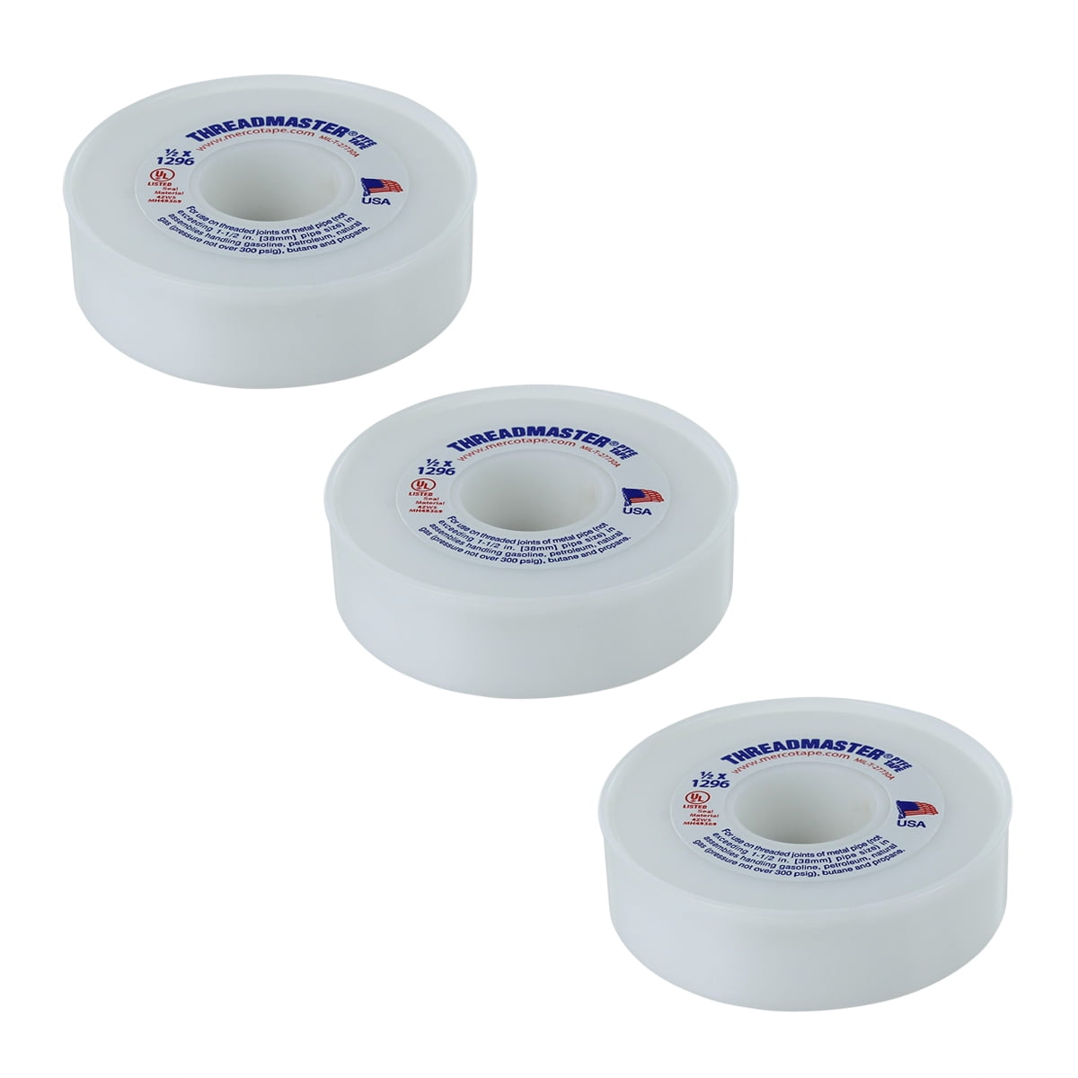 Rugged Blue m 55s White PTFE Threadmaster Threadseal Tape 1/2in x ...