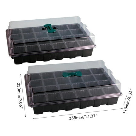 Greenhouse Seedling Tray 24 Cells Seedling Box With Lid Plant Growing ...