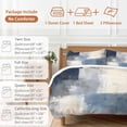 Abstract Art 4 Piece Duvet Cover Set Queen Size Gray Blue Color Block ...