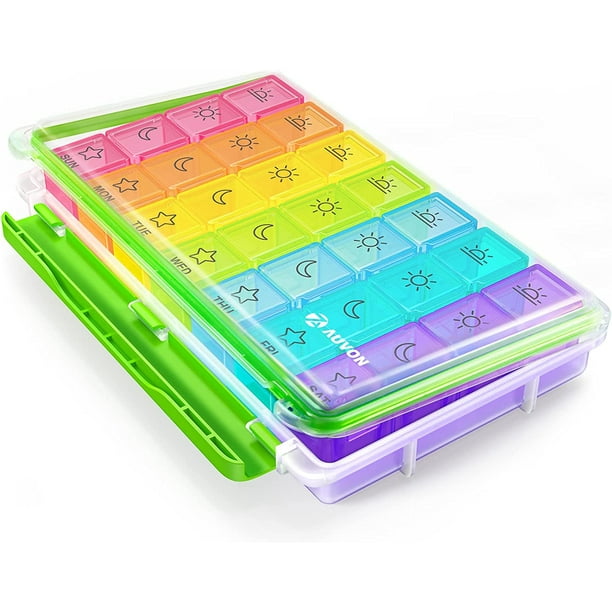 Pill Boxes 7 Day 4 Times A Day,Portable Weekly Pill Box Organiser with ...