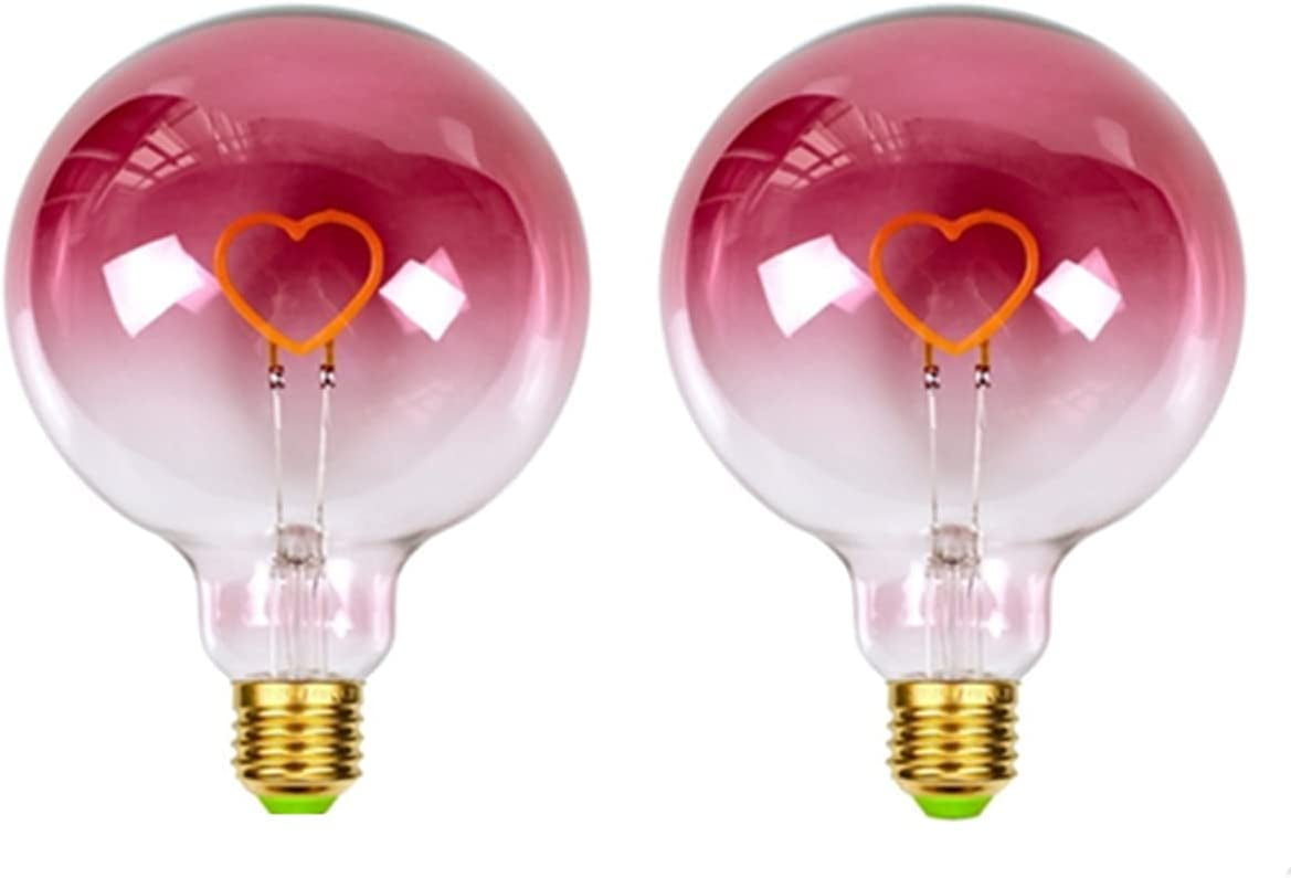 LINLIN E27 LED Light Bulbs, Retro Edison Light Bulb G125 2W 2000K Globe ...