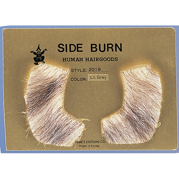 Light Grey Sideburns 100% Human Hair Pork Chop Side Burns Victorian ...