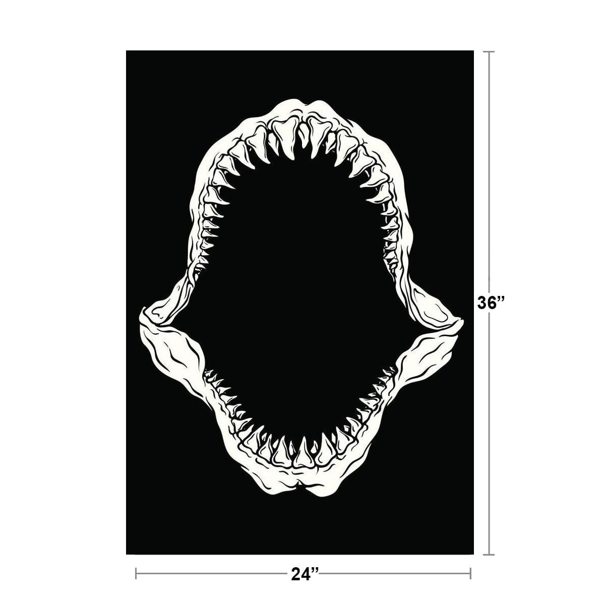 Buy Shark Jaw Mouth Open Isolated Vector Illustration Shark Posters For ...
