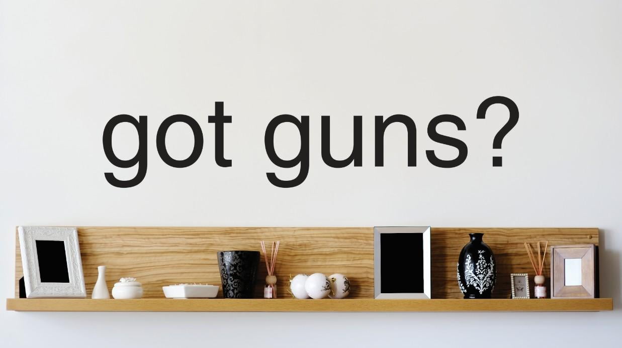 Vinyl Wall Decal Sticker : Got Guns ? Firearm Quote Picture Art Peel ...