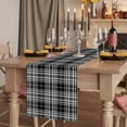 Buffalo Plaid Burlap Cotton Table Runner 13x60 Inches Long, Black White ...