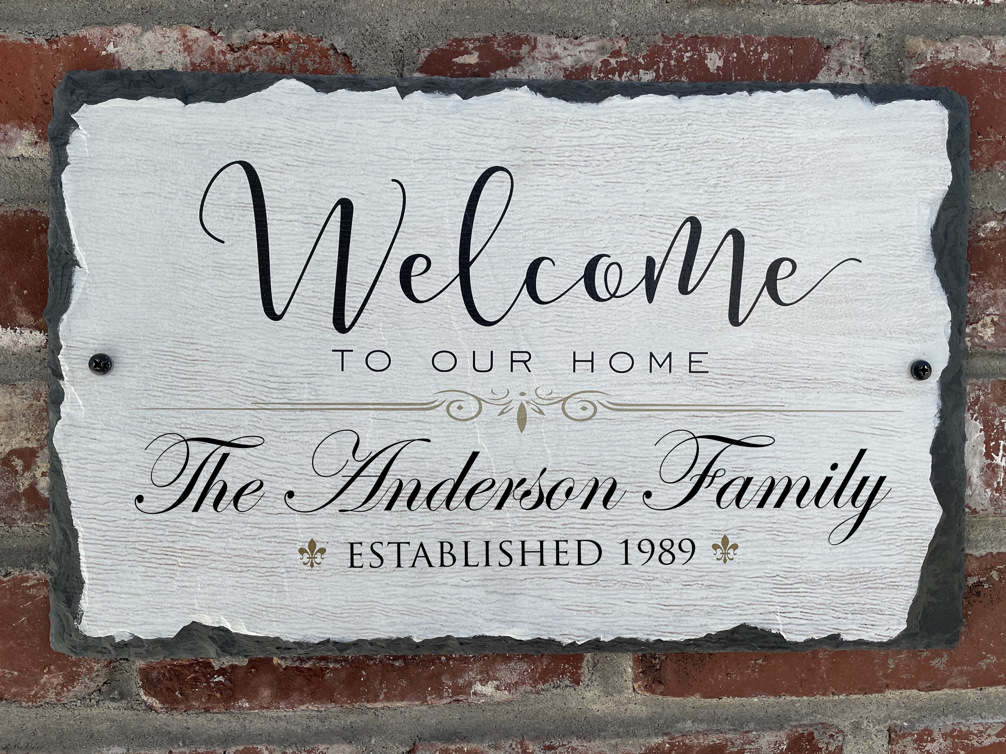 Beautifully Handcrafted and Customizable Slate Home Address Plaque (12 ...