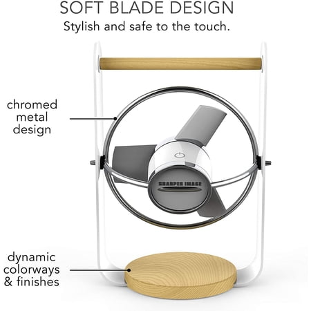 Sharper Image SBV1-SI USB Fan with Soft Blades, 2 Speeds, Touch Control ...