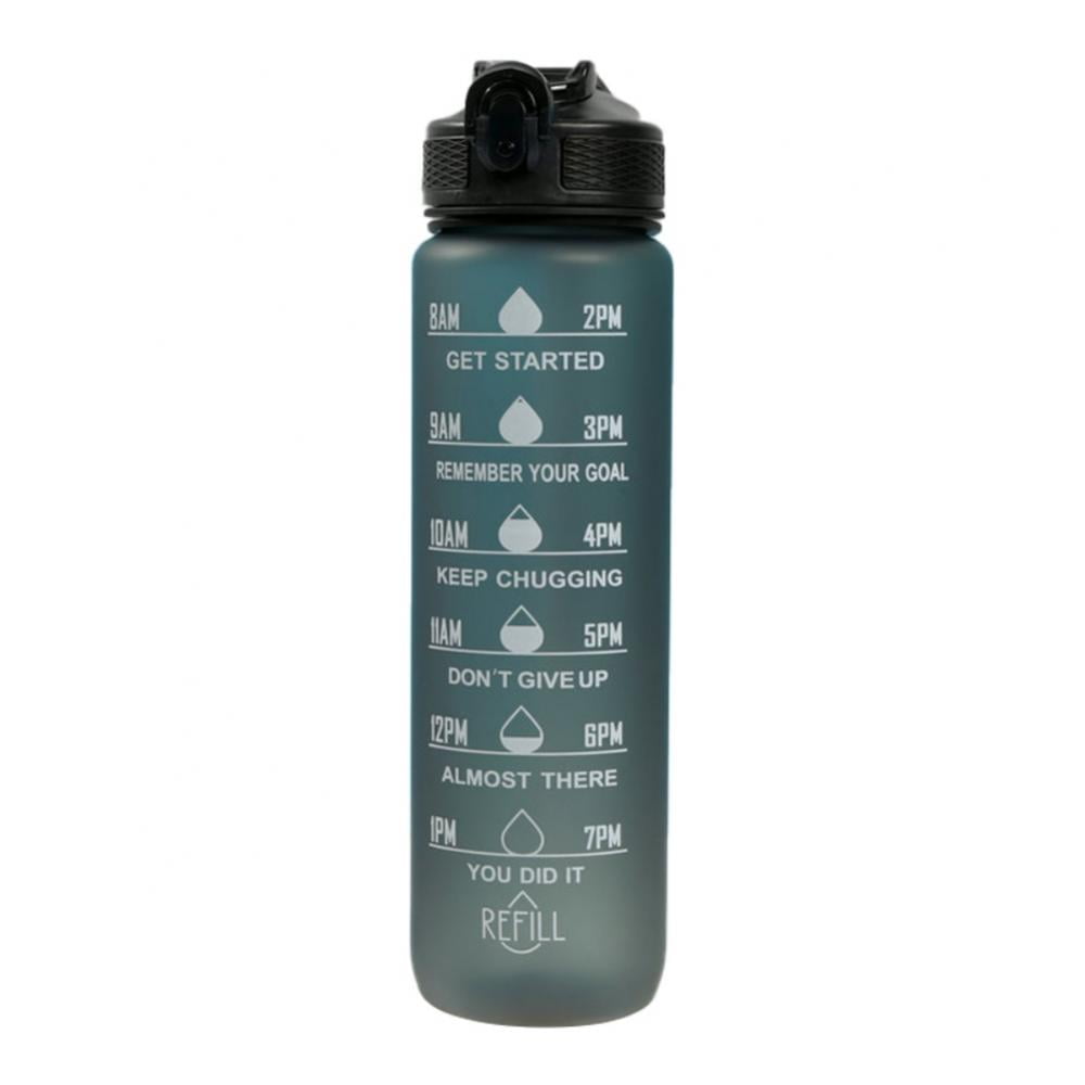 Motivational Water Bottle with Time Marker & Fruit Strainer, Leak-proof ...