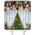 hgudesign Christmas Tree Shower Curtain, Xmas Snowflake Winter Holiday ...