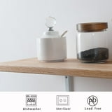 Ceramics Salt Bowls, 8 Ounce Sugar Bowl with Crystal Lid and Spoon for ...