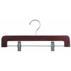 International Hanger Deluxe Wooden Bottom Hanger w/Clips, Walnut Finish ...