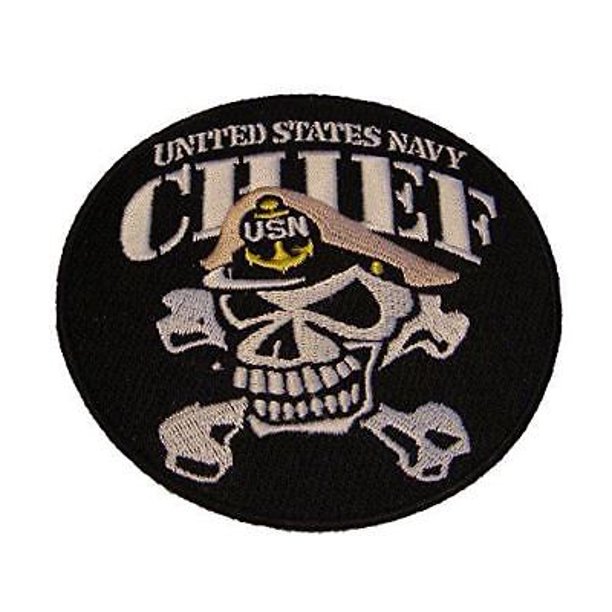 USN NAVY CHIEF SKULL AND CROSSBONES PATCH INITIATION INITIATED CPO ...