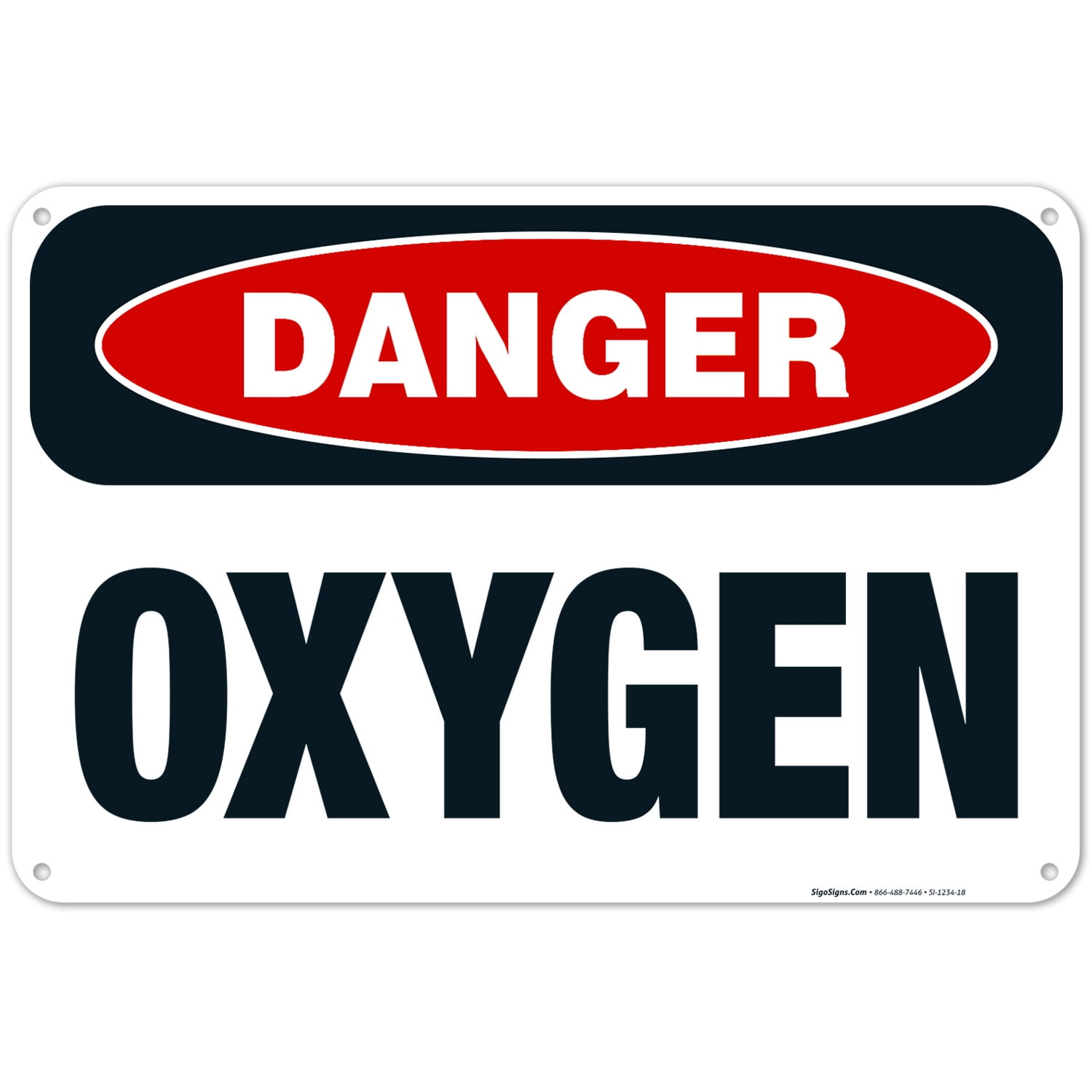 Danger Oxygen Sign, OSHA Danger Sign, - Walmart.com