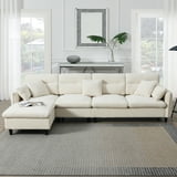 Modern Convertible Sectional Sofa, L-shaped Reversible Couch Set with Free Pillows, 5 Seat Cloud ...