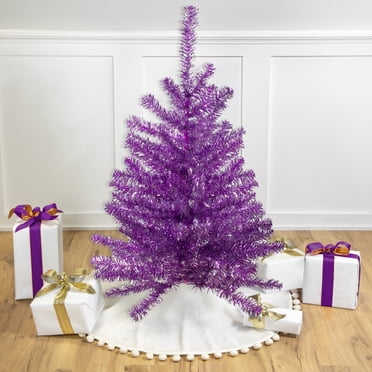 Vickerman 3' Slim Purple Pencil Artificial Christmas Tree, Prelit with ...