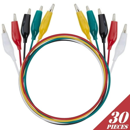 30 Pieces Test Leads Double-Ended Alligator Clip Cables 19.7 Inch ...