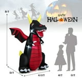 Costway 8ft Halloween Inflatable Fire Dragon - Outdoor Yard Decoration ...