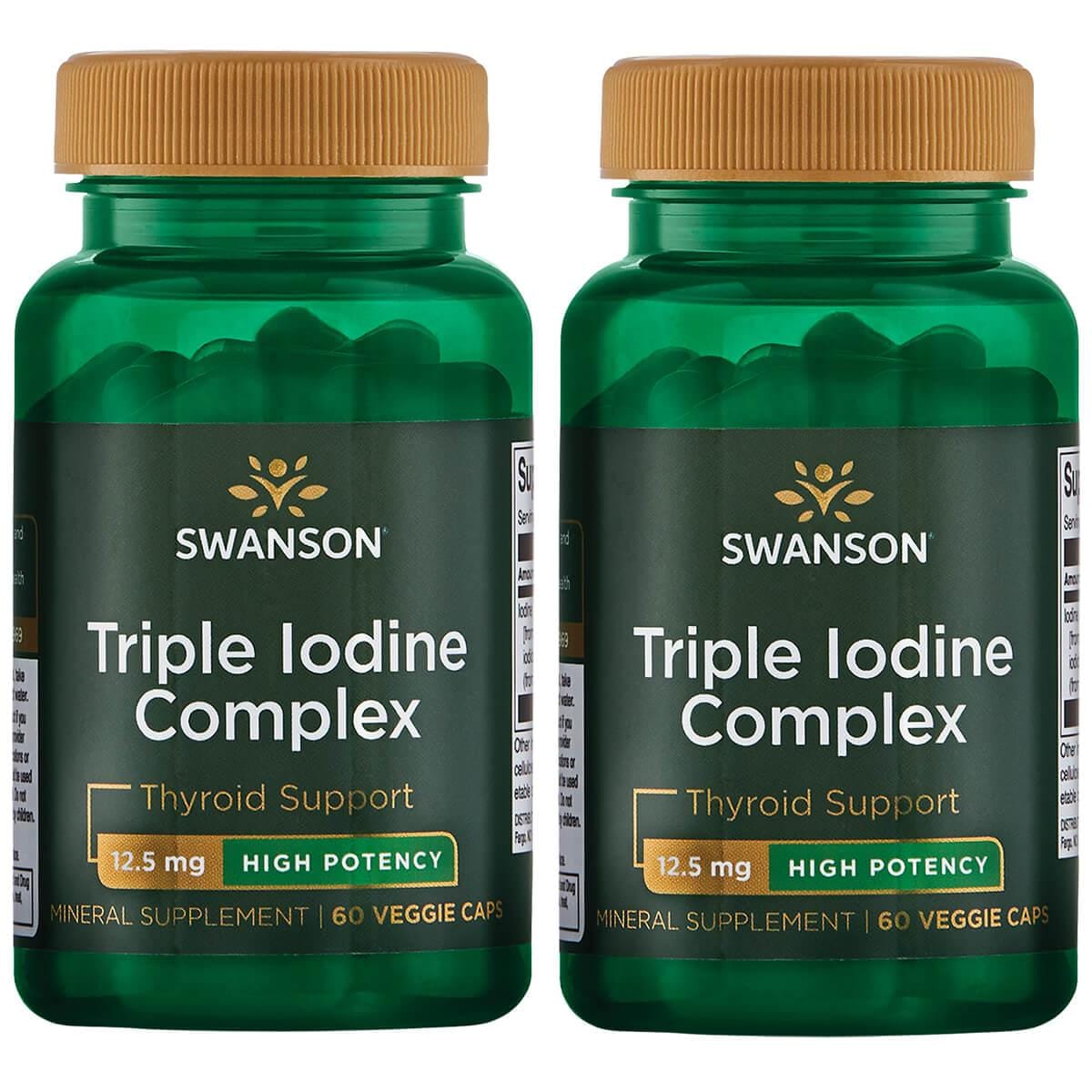 Swanson Triple Iodine Complex - High Potency 12.5 mg 60 Veg Caps 2 Pack ...