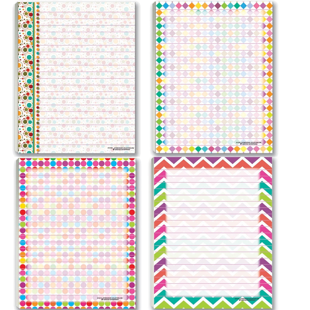 Colorful Assorted Pattern Designs Note Pads - 4 Different Designs - 642 ...