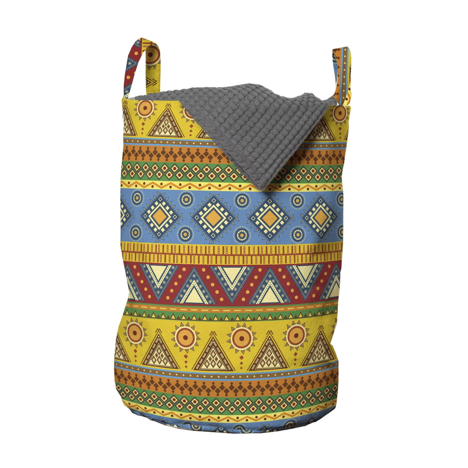 Aztec Laundry Bag, Traditional Classic Tribal Style Folk Motif Sun ...